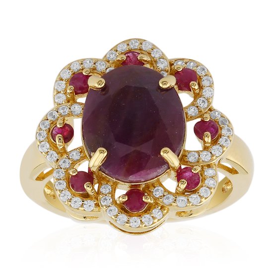 Cavill Berlin - Zilveren Ring - 925 Sterling Zilver - Robijn 4,81 ct ...