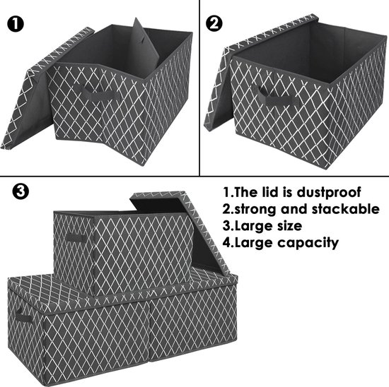 La'Moussawi ® Handige Vouwbare Opbergdozen Set met Deksel voor ...