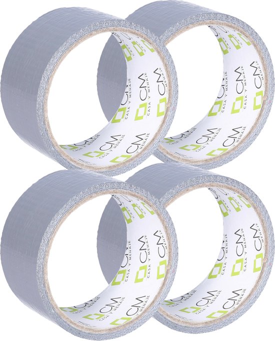 CM Duct tape - grijs - 4x rol - 48mm x 10m - binnen/buiten | bol