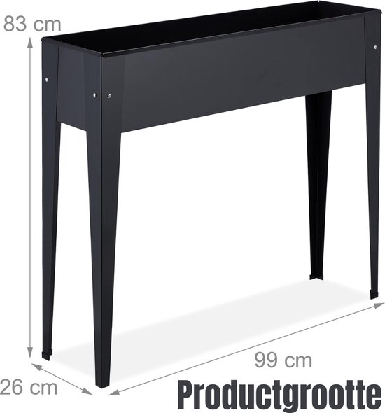 DD Kweekbak op Poten - Kweektafel - Moestuinbak - 83x99x26cm - Zwart | bol