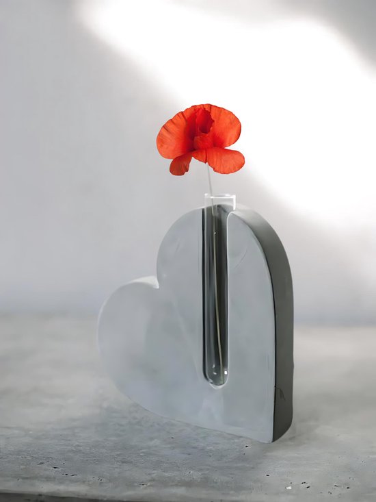 RememberMe - Mini hart met vaasje beton | bol