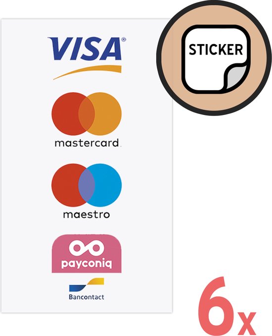 Pictogram/ stickers (groot) | 10 x 20 cm | Betaalmogelijkheden ...