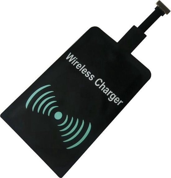 Qi Adapter - Draadloze oplader Ontvanger voor Micro-USB - Zwart | bol