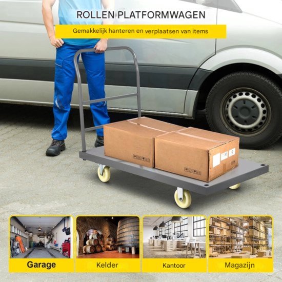 Platform truck - Trolley - Winkel kar - Winkelwagen met nylon wielen | bol