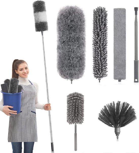 Stofdoek Set 7 Stuks - Uitschuifbare en Buigbare Microfiber Dusters ...