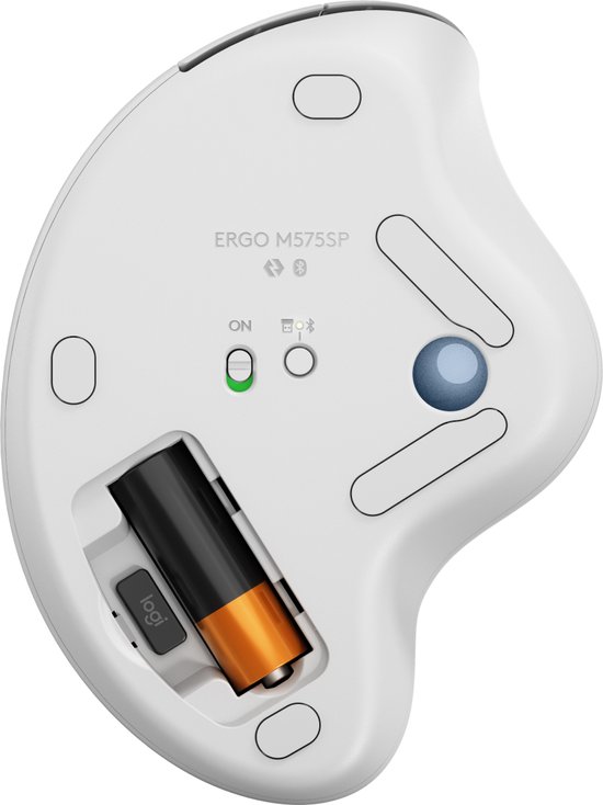 Logitech Ergo M575S - Draadloze ergonomische muis - Bluetooth - Pale ...