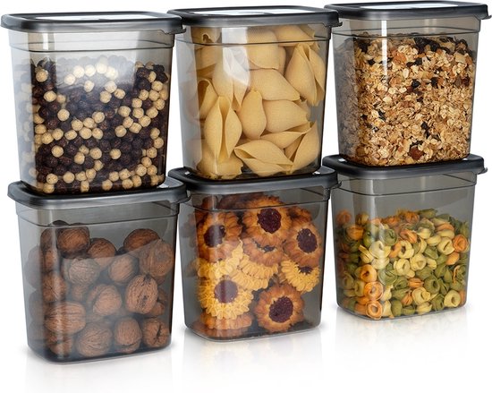 Voedselcontainer Strooibus met Deksel 1,85 l 6 stuks - Container voor ...