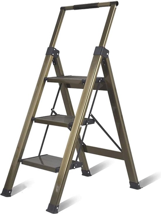 Lichtgewicht 3-traps Aluminium Opvouwbare Ladder met Telescopische ...
