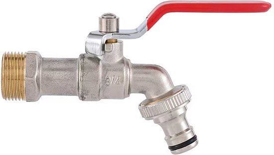 Waterkraan - uitloop buitenkraan - messing - zilver - met DN15 ...