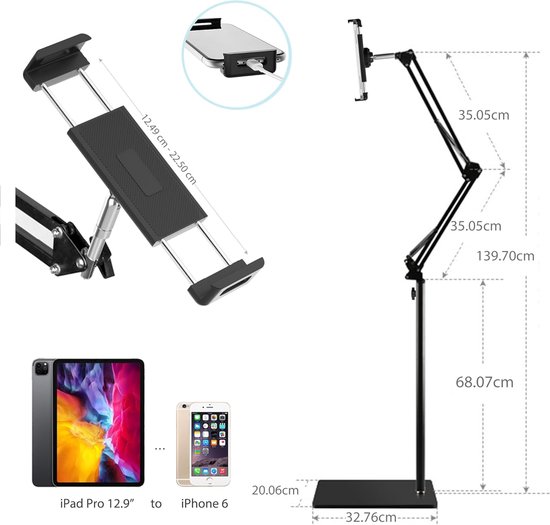 Verstelbare Tablet Houder - Smartphone Statief - Telefoonhouder ...