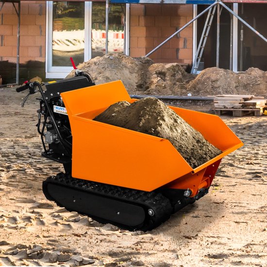T-Mech Mini Dumper Rupsbanden - Kruiwagen 500kg Laadvermogen - 270cc ...