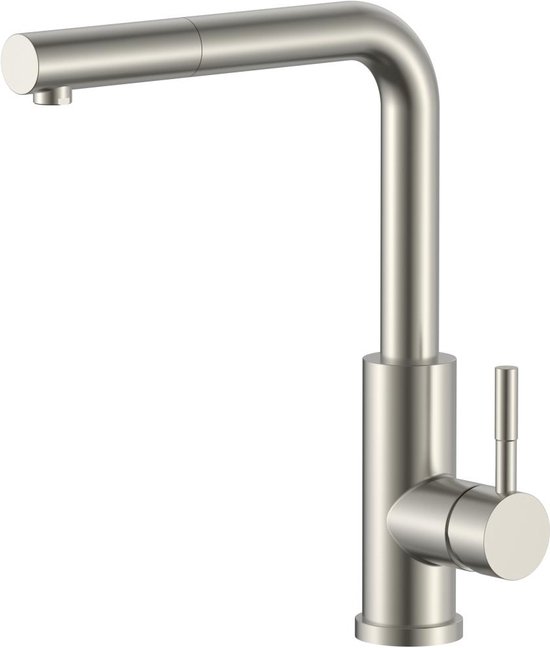 Pure.Sink Elite Steel Spark-S keukenkraan RVS met uittrekbare uitloop en sproeistand... | bol