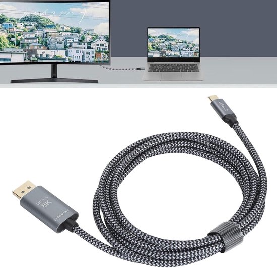 Professionele USB C Naar Displayport-kabel 8K 60HZ Bidirectionele ...