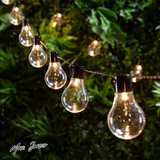 Mrs. Jones 20-party lichtketting helder plexiglas bollen batterij voor ...