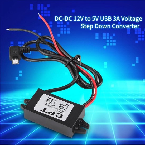 Spanningsomzetter Step-down-module 12V naar 5V 3A met Micro-USB ...
