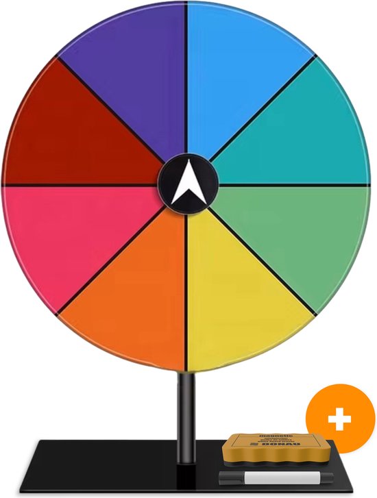 Rad van Fortuin - Draairad met 8 Vakken - Inclusief Marker en Wisser | bol