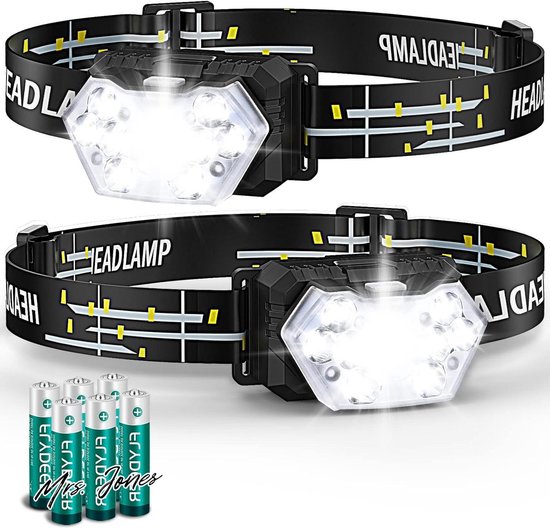 Mrs. Jones Hoofdlamp 2000 lumen LED Hoofdlamp met Lichtstanden AAA-batterijen... | bol
