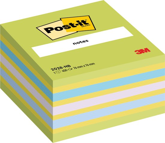 Memoblok 3M Post-it 2028 76x76mm kubus neon groen | bol