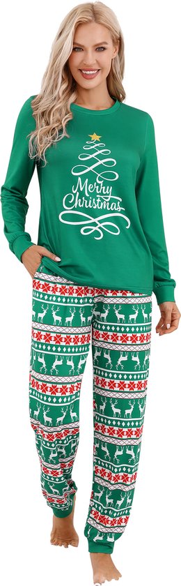 Kerstpyjama familie tweedelige pyjamaset lange kerstpyjama outfit ...