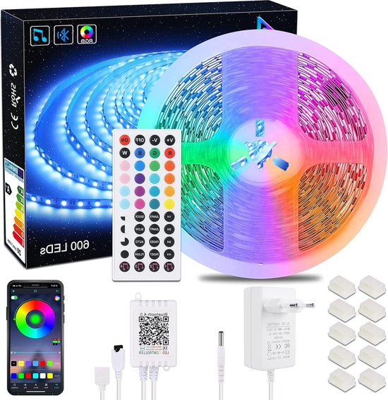 LED strip - 600 leds - 10 m lengte - RGB 5050 SMD - 24 V voeding ...