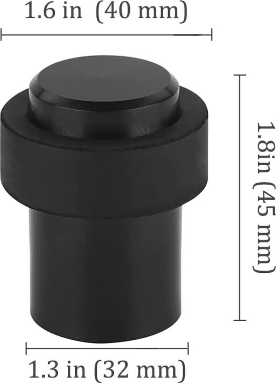 Cilindervormige Deurstopper met Rubber voor Vloer en Muur | bol