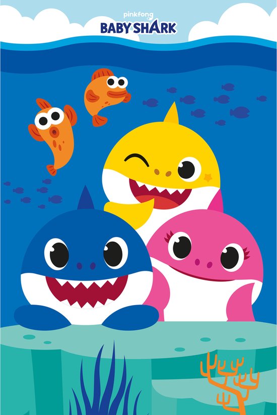Baby Shark Fleecedeken Family - 100 x 150 cm - Polyester | bol