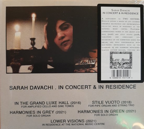 Sarah Davachi - In Concert & In Residence (CD), Sarah Davachi | Muziek ...