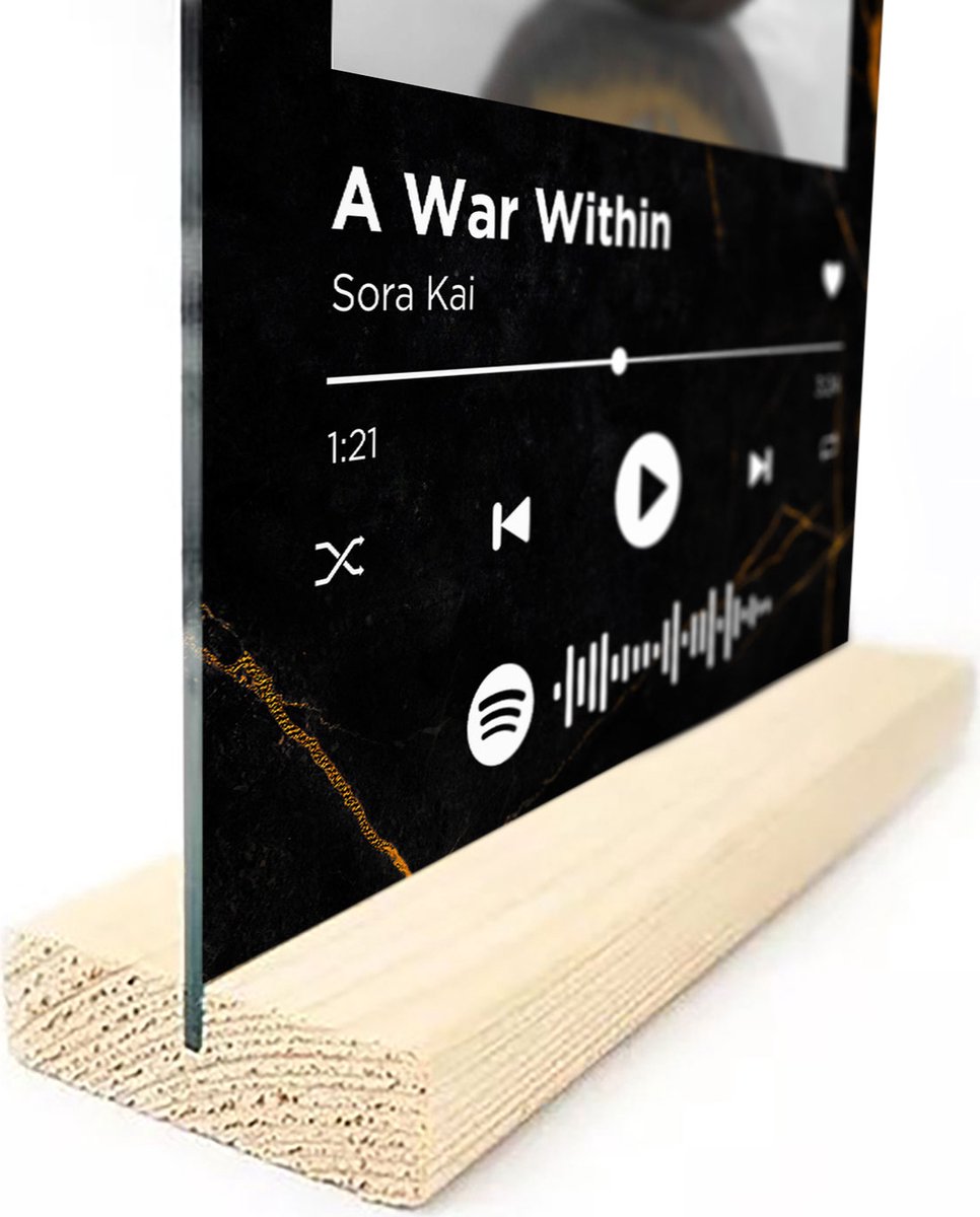 Songr Spotify Plaat - A War Within - Sora Kai - 20x30 - Zwart Goud - Dibond Aluminium... | bol.com