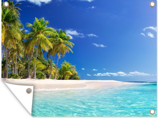 Tuin decoratie Strand - Zee - Palmboom - Zon - Zomer - 40x30 cm ...