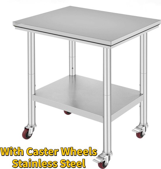 Roestvrijstalen keuken werktafel - 24 x 18 inch - planken - Commerciële ...