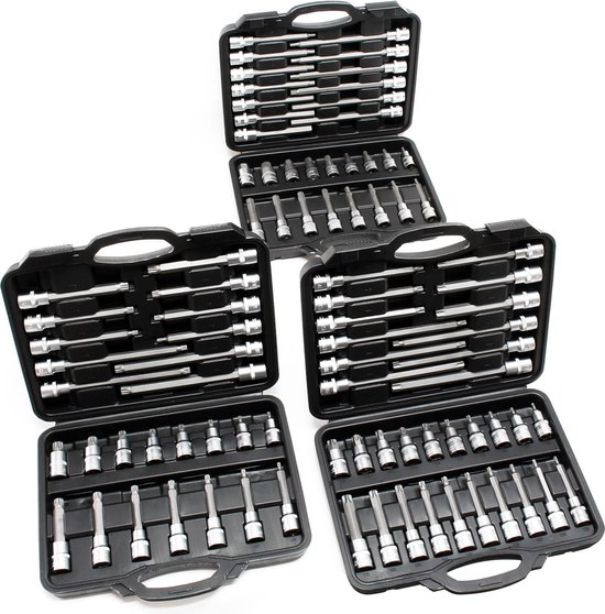 Dopsleutelset 88-delig van CrV met 1/2" aandrijving en 3 koffers | bol.com