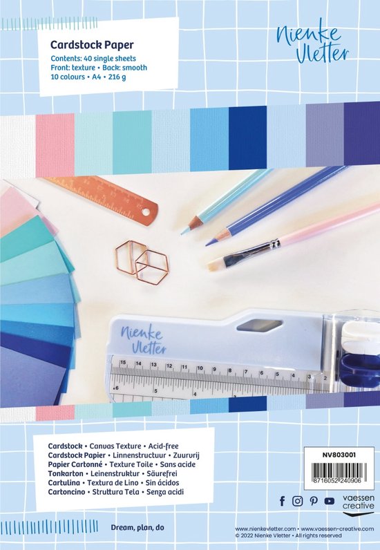 Nienke Vletter cardstock linnenstructuur A4 multipack | bol