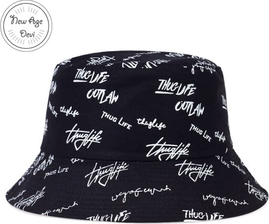 Reversible bucket hat Thug Life - One size - Gangster - Zwart | bol