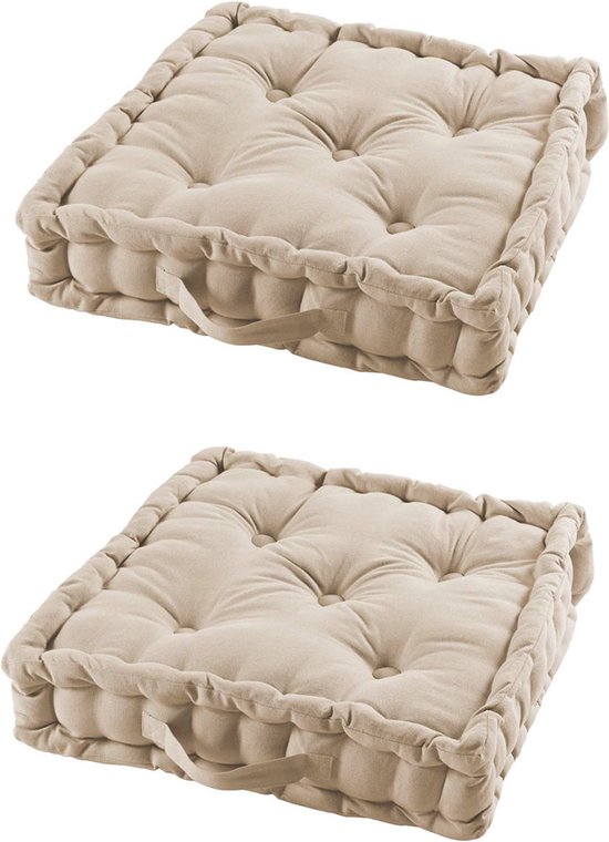 Vloerkussen 45 x 45 cm Bali Beige - 2 Stuks | bol