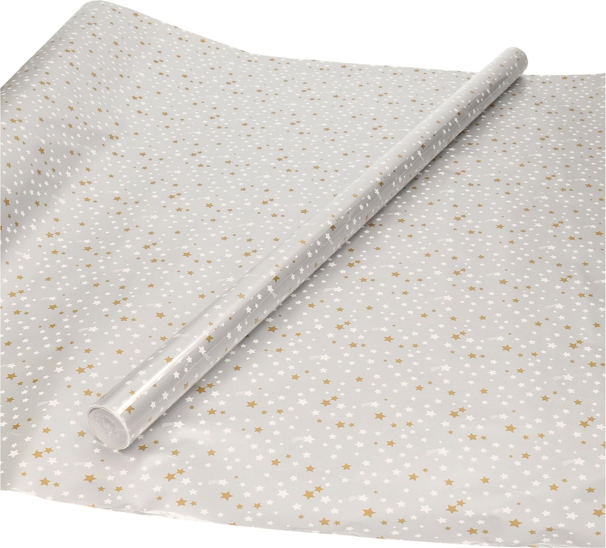 Kerst inpakpapier - 200 x 70 cm - zilver met sterretjes - cadeaupapier ...