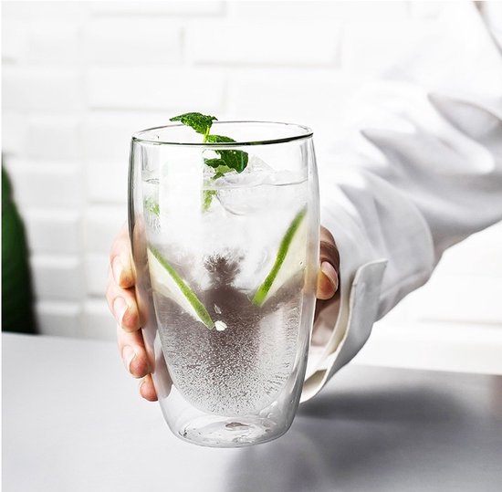 Dubbelwandige Glazen - 450 ml - Set van 6 - Koffieglazen - Theeglas - Cappuccino... | bol