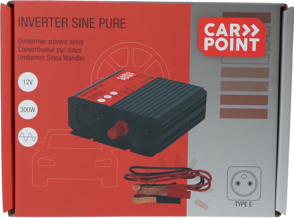 Carpoint Pure Sinus Omvormer 12V>230V 300W Frans/Belgisch stopcontact ...