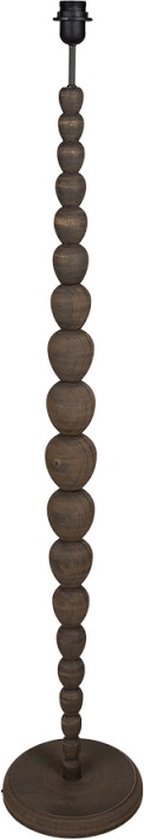 Vloerlamp Ø 24x129 cm Bruin Grijs Hout Rond Staande Lamp Staanlamp | bol