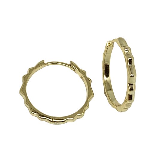 Oorringen - oorbellen - 925 sterling zilver - silver - 14 karaat goud ...