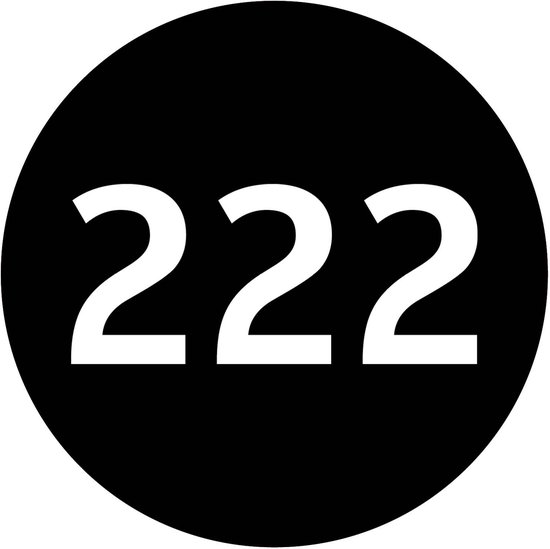 Containerstickers Huisnummer "236" - 25x25cm - Zwart met Witte Cirkel ...