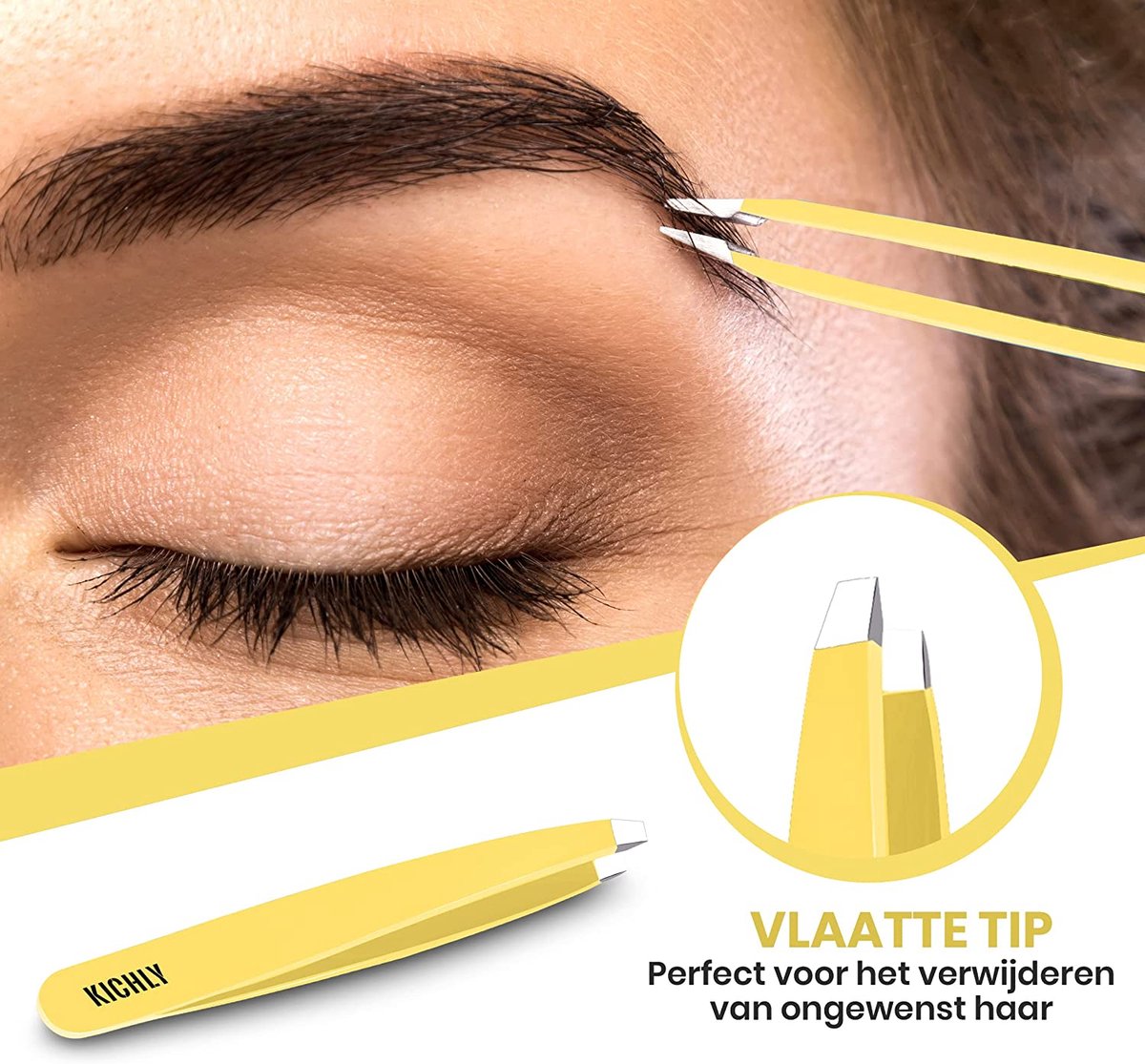 KICHLY Professionele roestvrijstalen pincet (4-delig) - Precisie pincet ...
