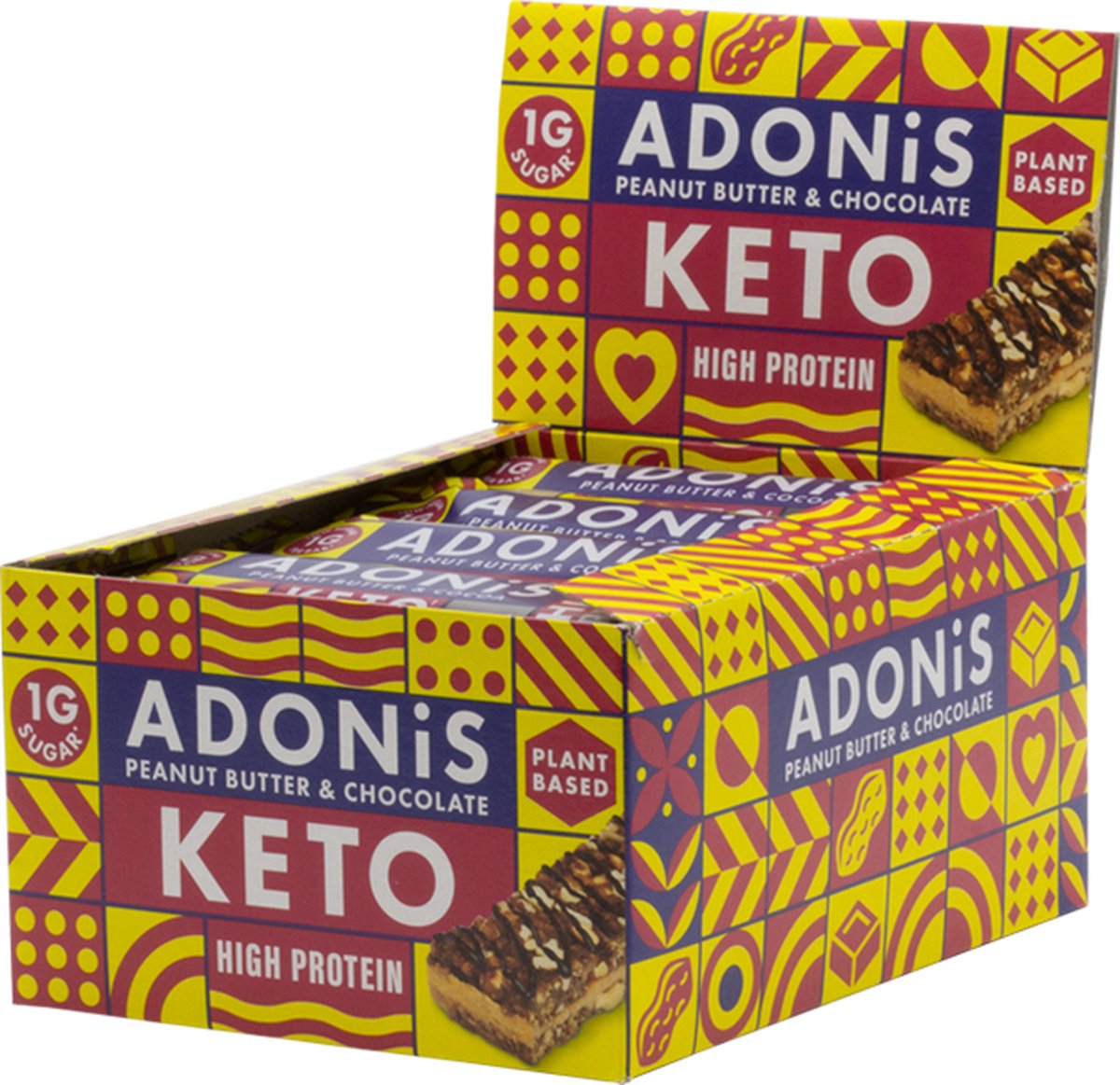 Adonis Keto Protein Bars - Peanut Butter Chocolate - Eiwitrepen - Keto ...
