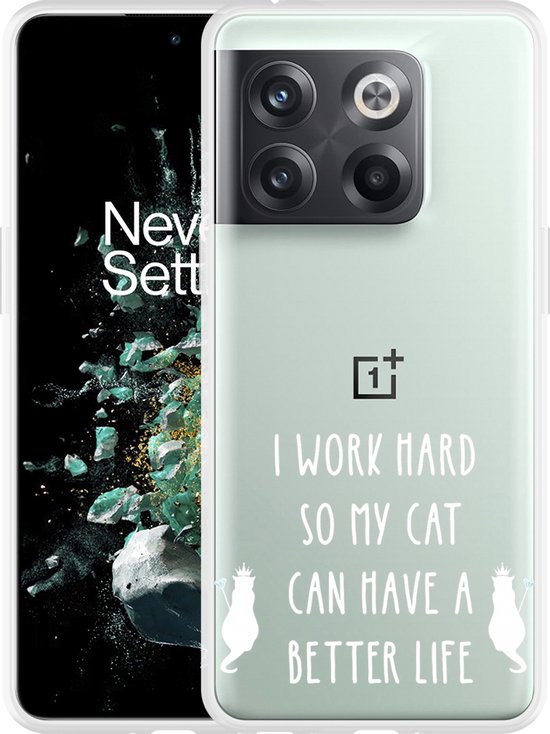 OnePlus 10T Hoesje Royalty Cat - wit - Designed by Cazy | bol
