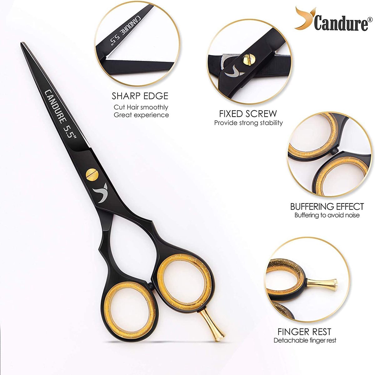 Candure Kappersschaar, 2-Delige kapper Set, 5,5" Roestvrijstalen ...