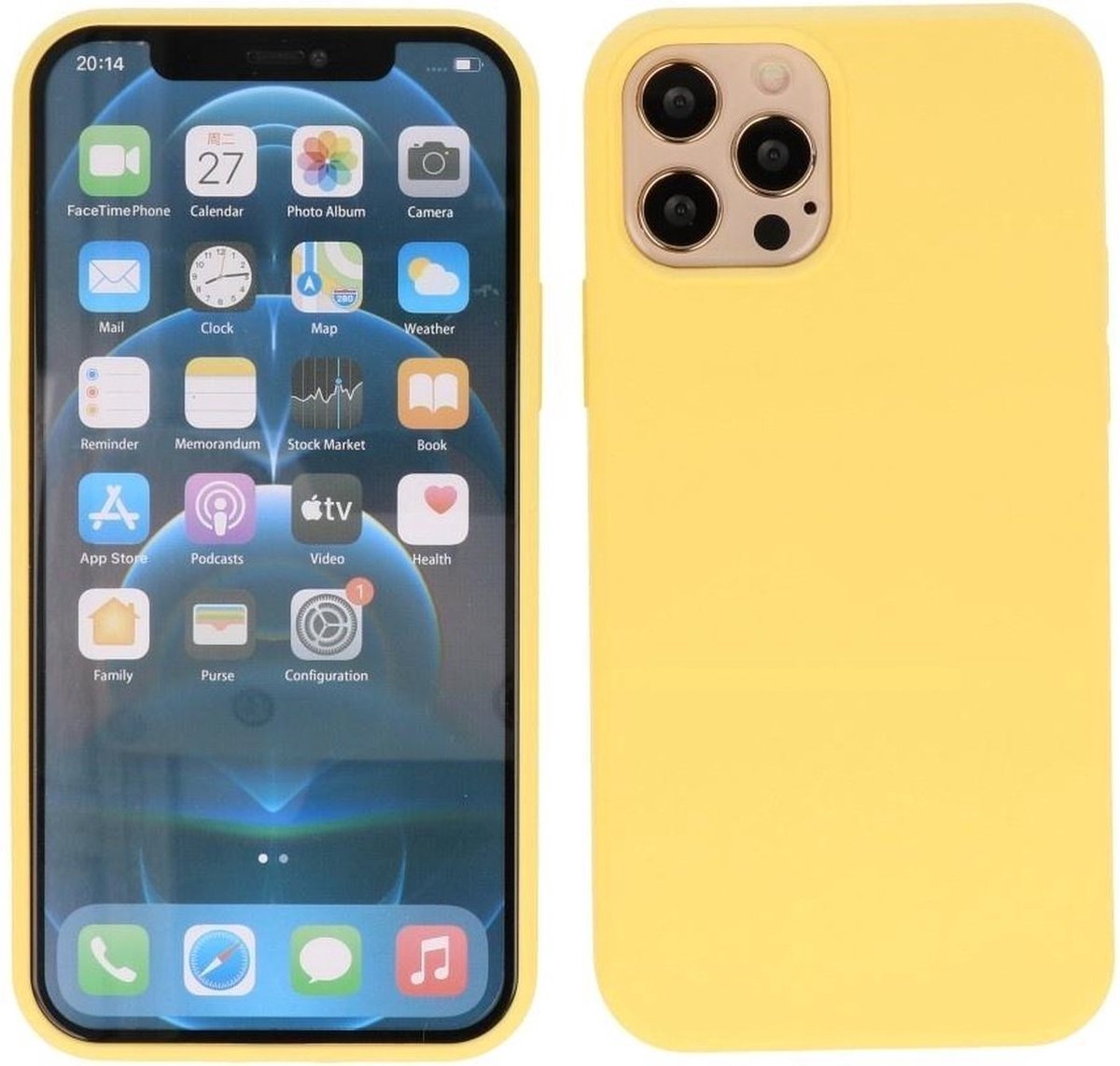 LuxeBass Siliconen hoesje geschikt voor Apple iPhone 13 Pro Max - Geel ...