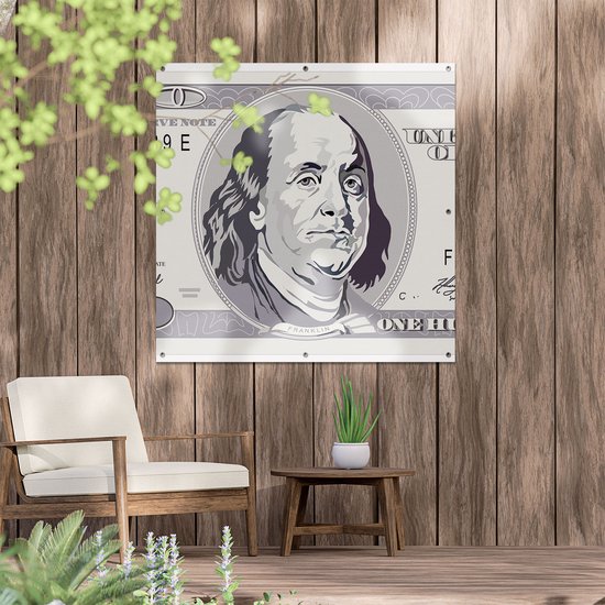 Gards Tuinposter Geld Dollar Biljet - Briefje van 100 Dollar - 100x100 ...