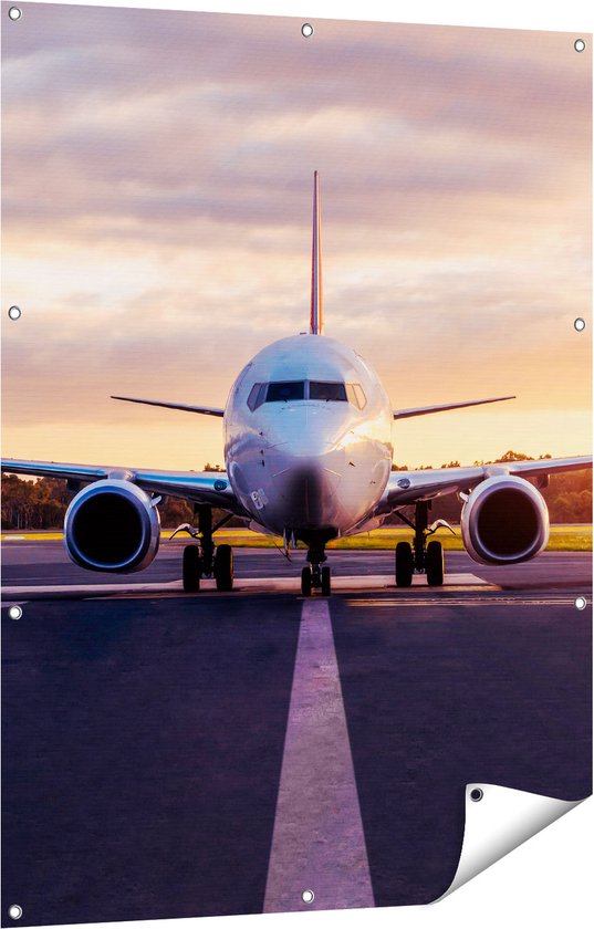Gards Tuinposter Vliegtuig op de Landingsbaan - 90x120 cm - Tuindoek ...