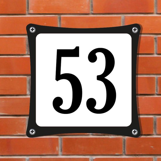 Namengigant Huisnummerbord Emaille-Look - Nummer 53 - Standaard - 10 x ...