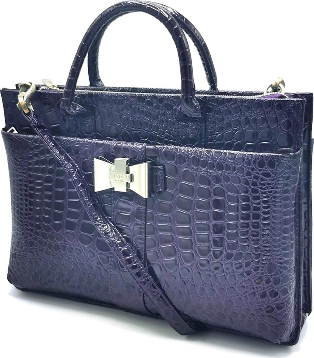 LYDC London Vintage Handtas met Strik Paars - Gelimiteerde oplage ...