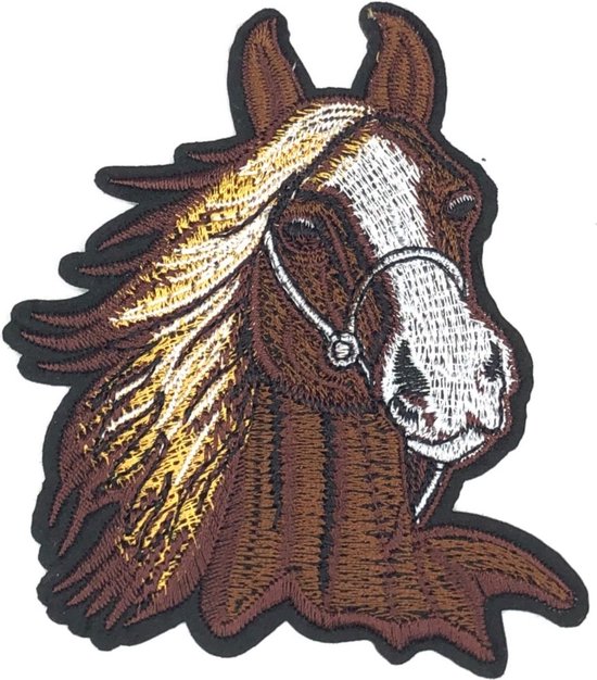 Paard Strijk Embleem Patch Bruin 10 cm / 10.7 cm / Bruin Wit | bol.com
